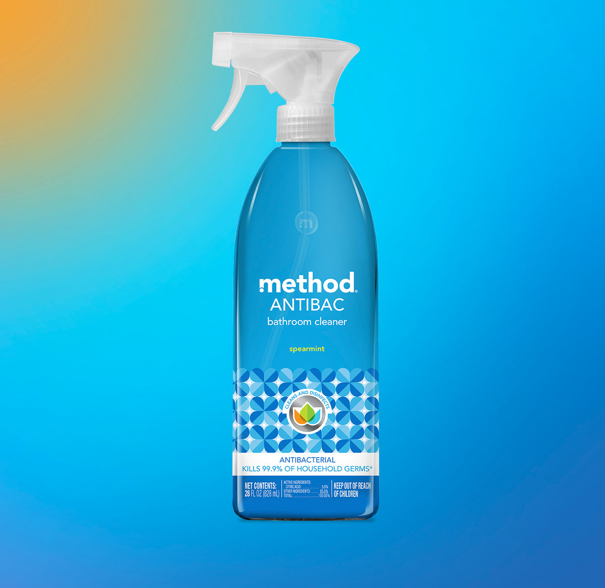 antibac bathroom cleaner 828ml spearmint method home singapore