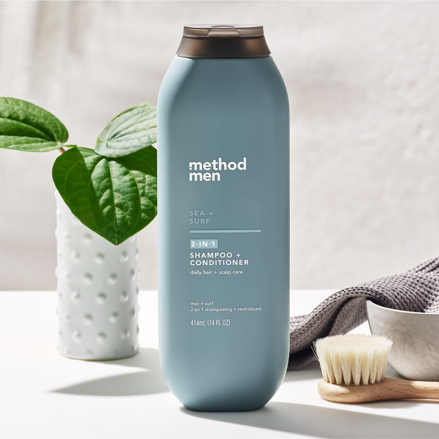2 in 1 shampoo + conditioner 414ml - sea + surf | method home singapore