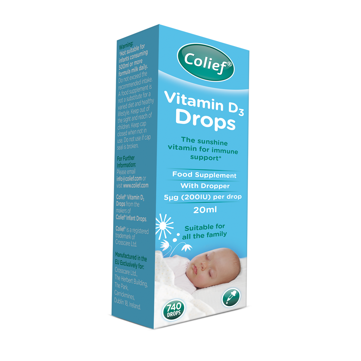 Colief Vitamin D3 Drops 200IU 20ml (Suitable for the whole family ...