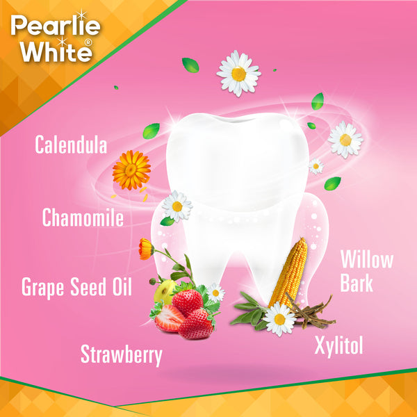 Pearlie White Enamel Safe Kids’ Fluoride Toothpaste (Strawberry) 45g ...