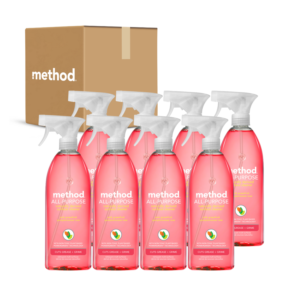 (carton of 8) all purpose cleaner 828ml - pink grapefruit – method home ...