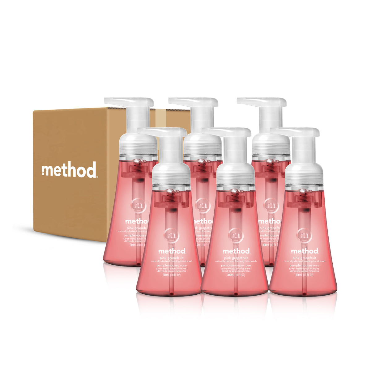 (carton of 6) foaming hand wash 300ml - pink grapefruit | method home ...